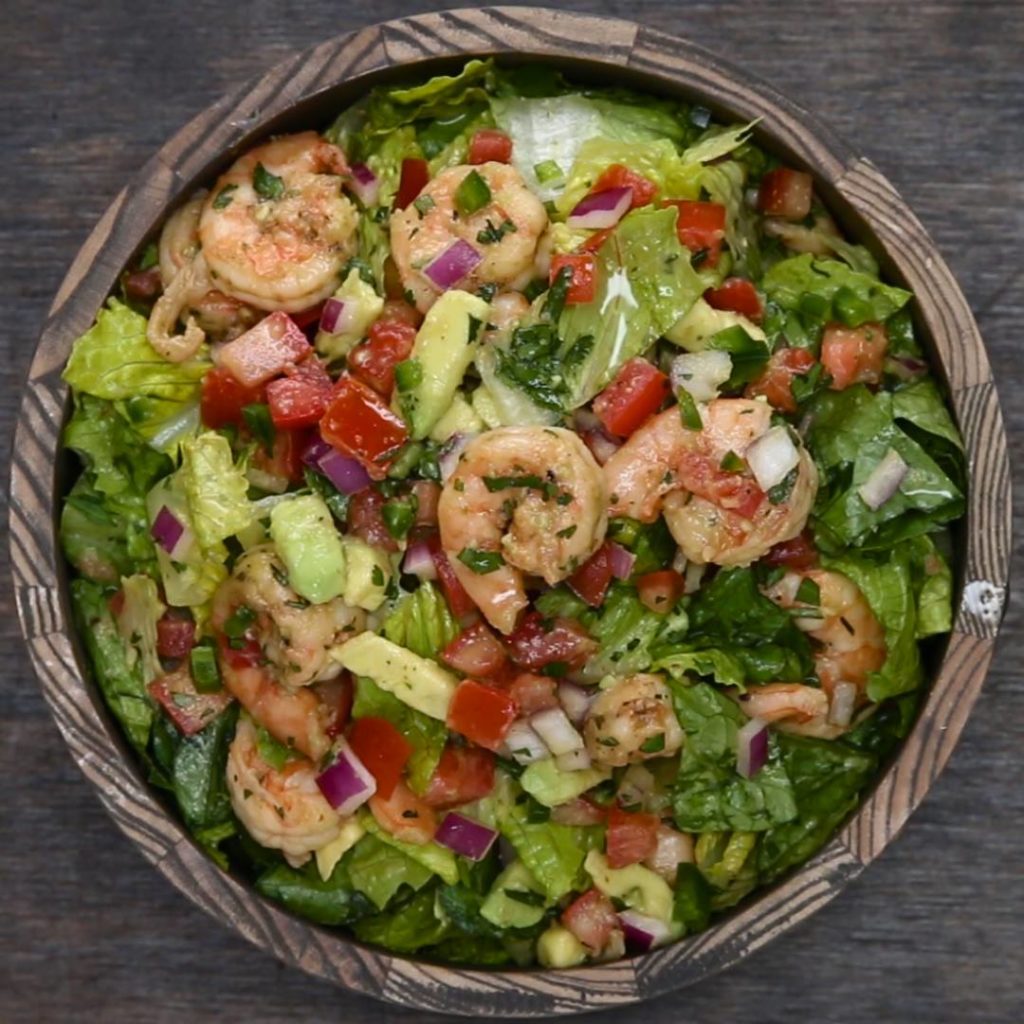 Shrimp and Avocado Taco Salad - Cooking TV Recipes