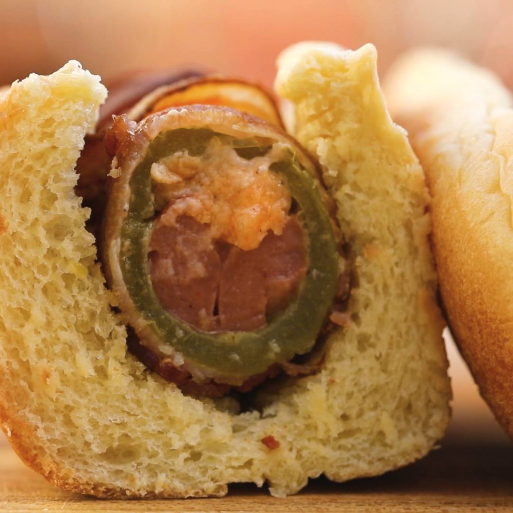 Bacon-wrapped Jalapeño Popper Dogs - Cooking TV Recipes