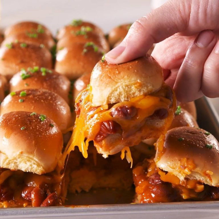 Chili Cheese Dog Sliders - Cooking TV Recipes