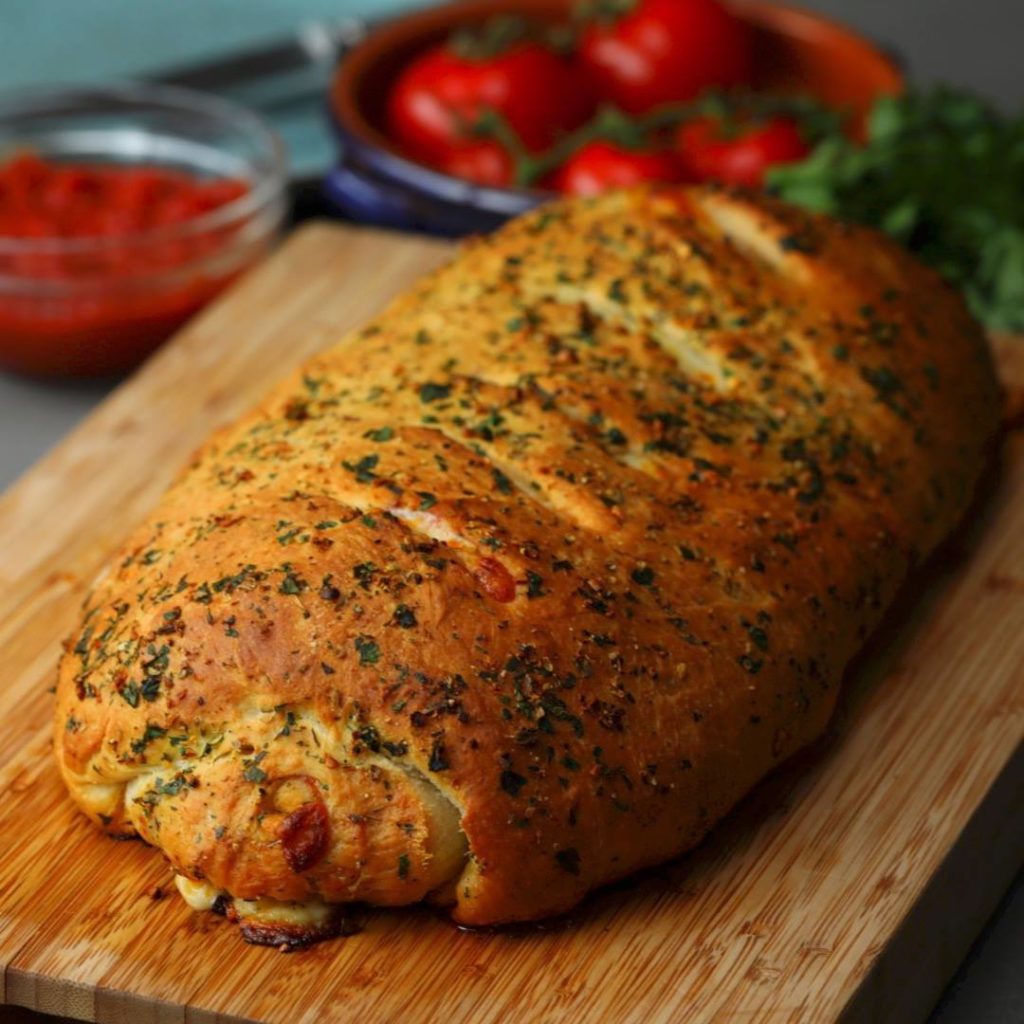 Giant Spicy Pepperoni Pizza Roll - Cooking TV Recipes