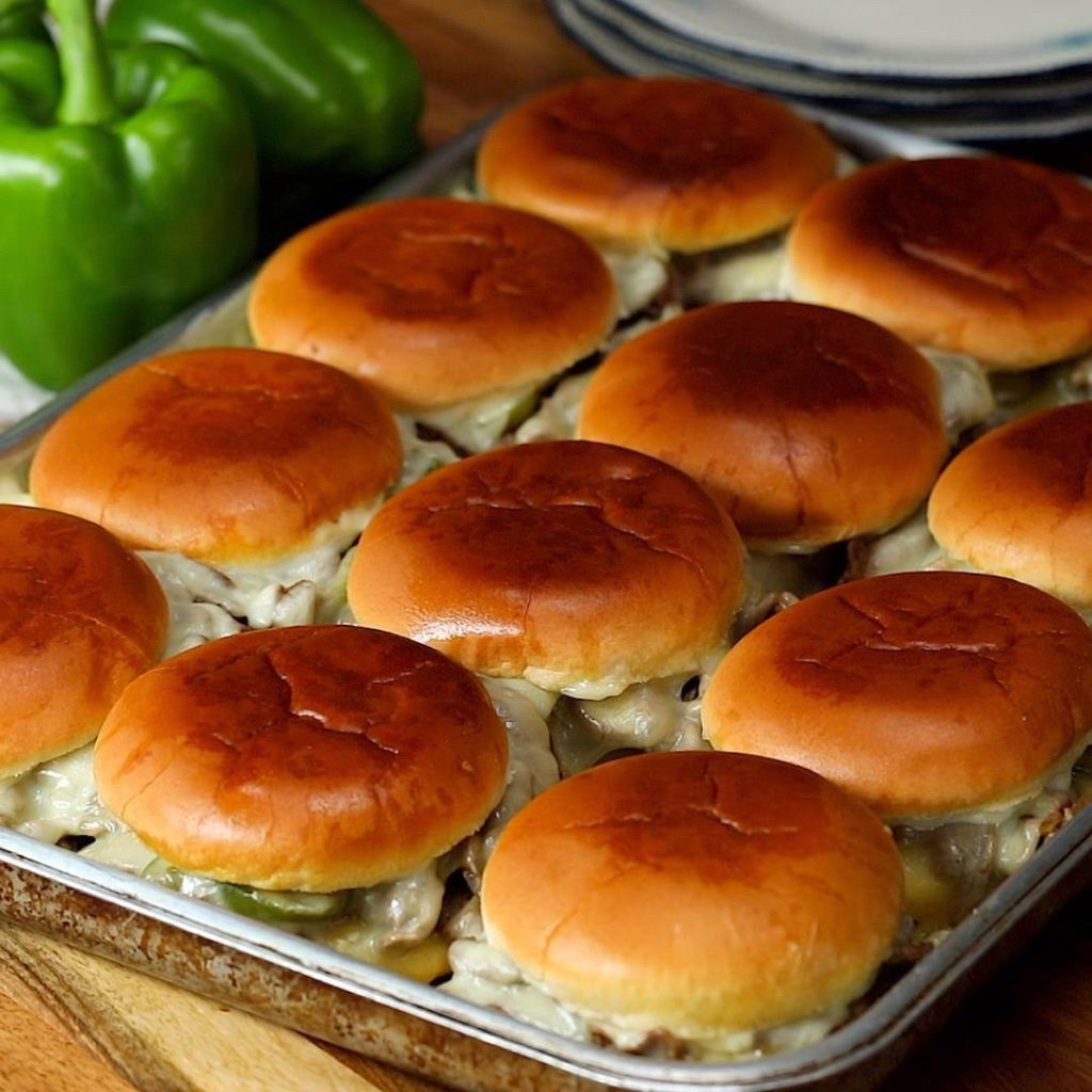 Philly Cheesesteak Grilled Cheese Sliders - Cooking TV Recipes