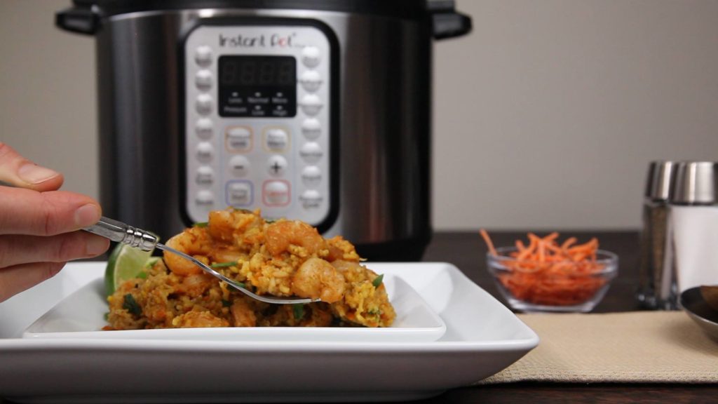 Instant Pot Curried Rice with Shrimp and Basil - Cooking TV Recipes