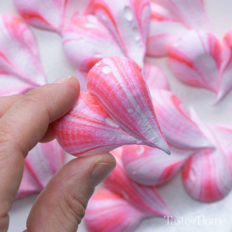 Marbled Meringue Hearts - Cooking TV Recipes