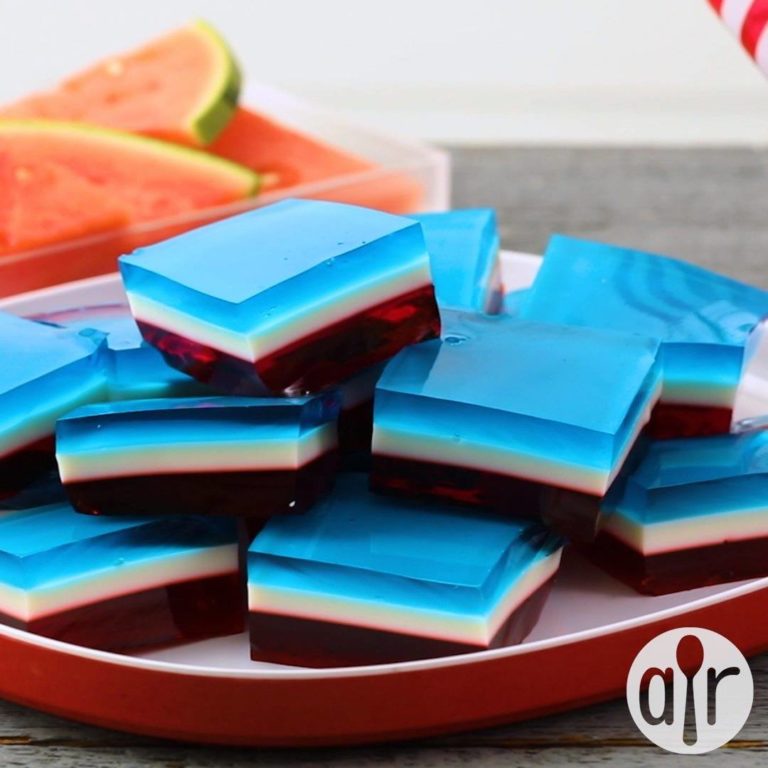 Fourth of July Layered Gelatin - Cooking TV Recipes
